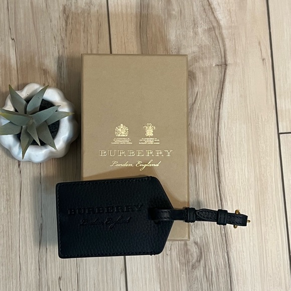 Burberry | Accessories | Burberry Luggage Tag Black Leather | Poshmark